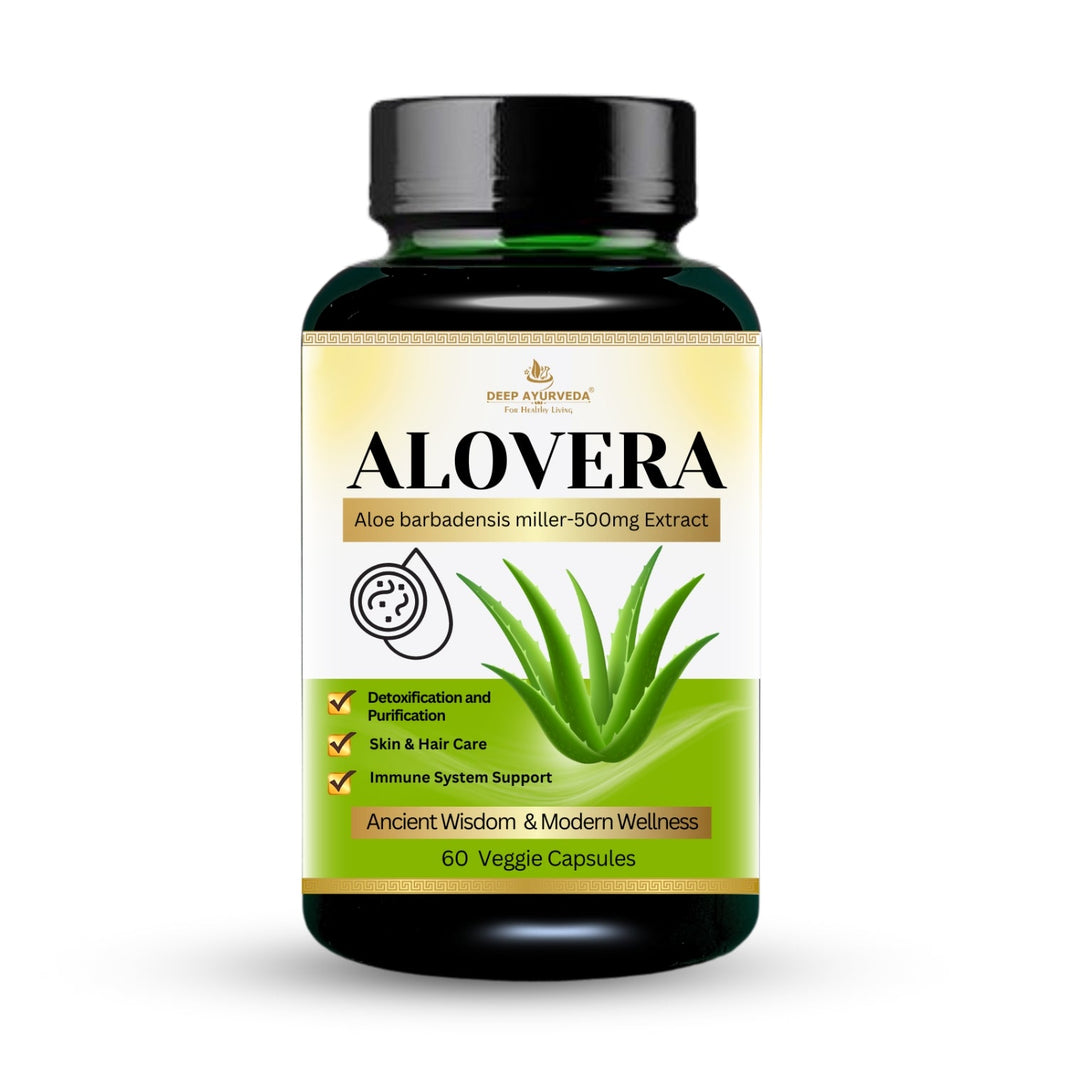 Aloe Vera Vegan Capsule | 10:1 Extract Helps in Skin Care, Digestive ...